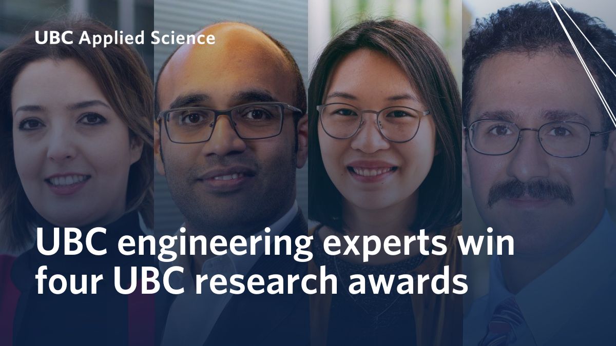 UBC engineering experts win four UBC research awards - News | UBC Applied Science